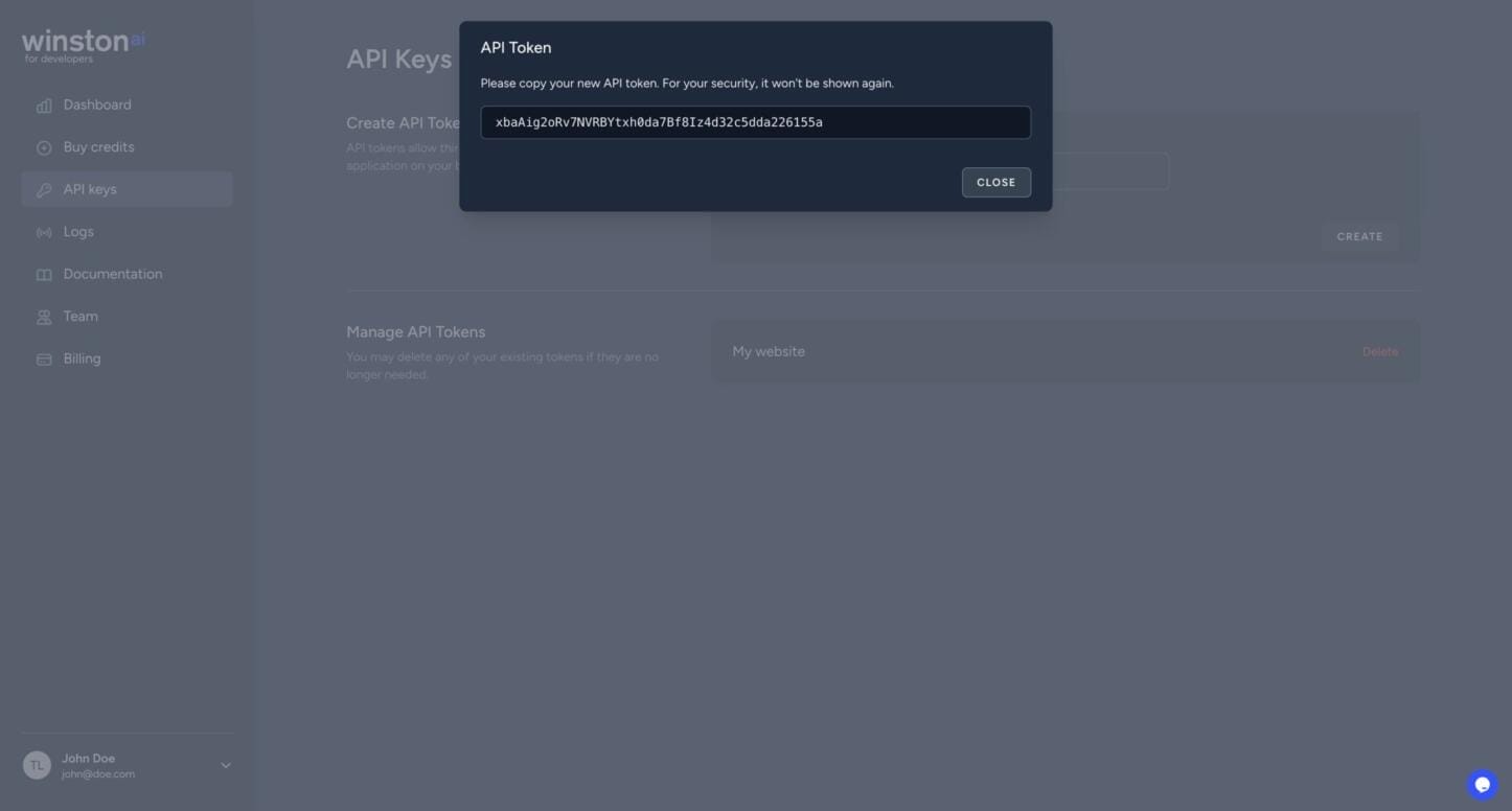 Ai content detection API | Winston AI