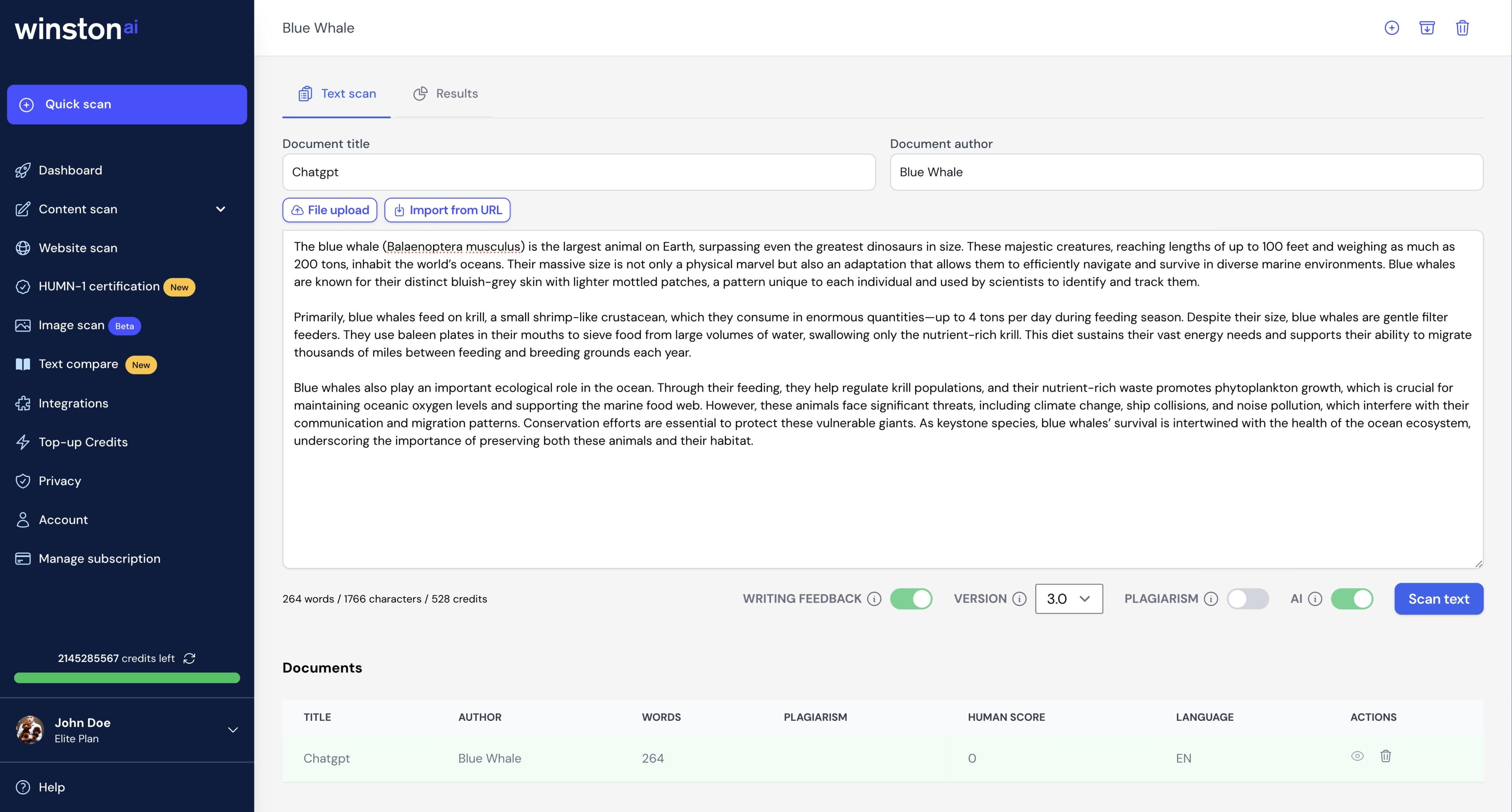 Writing Feedback Tool | Winston AI