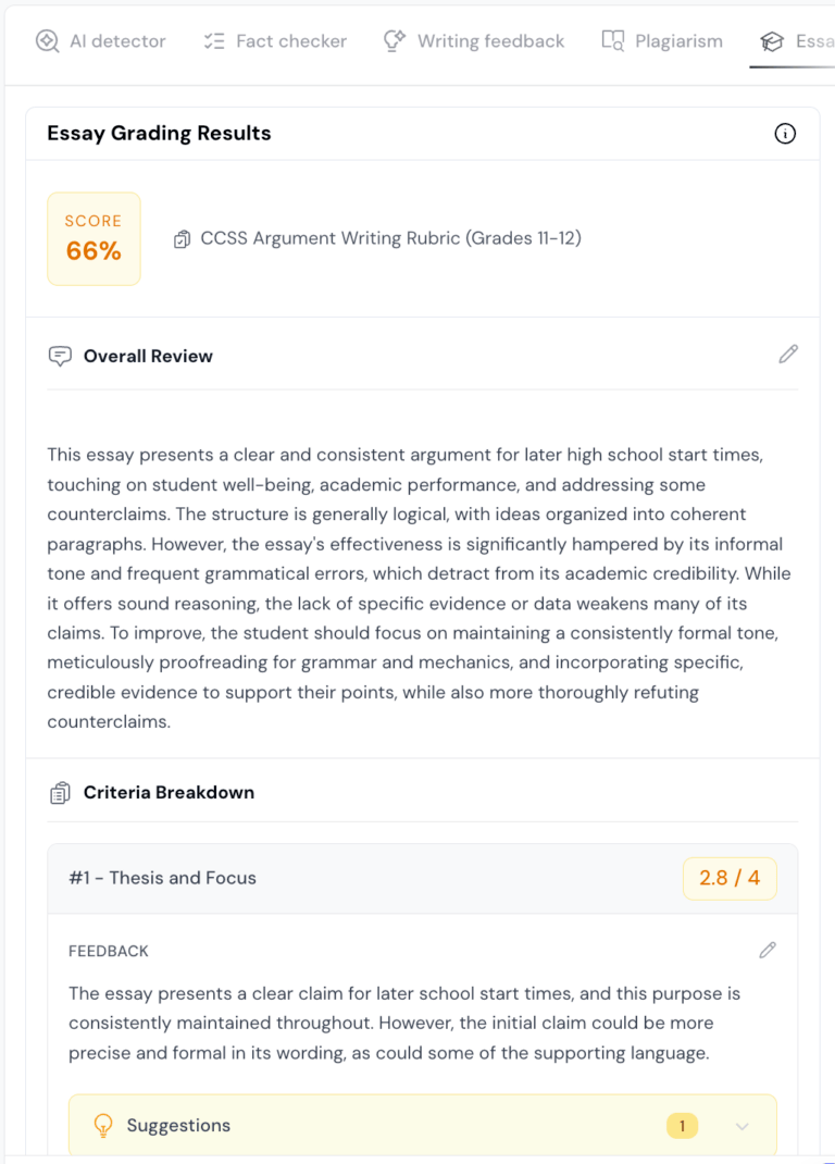 Best AI Essay Grader